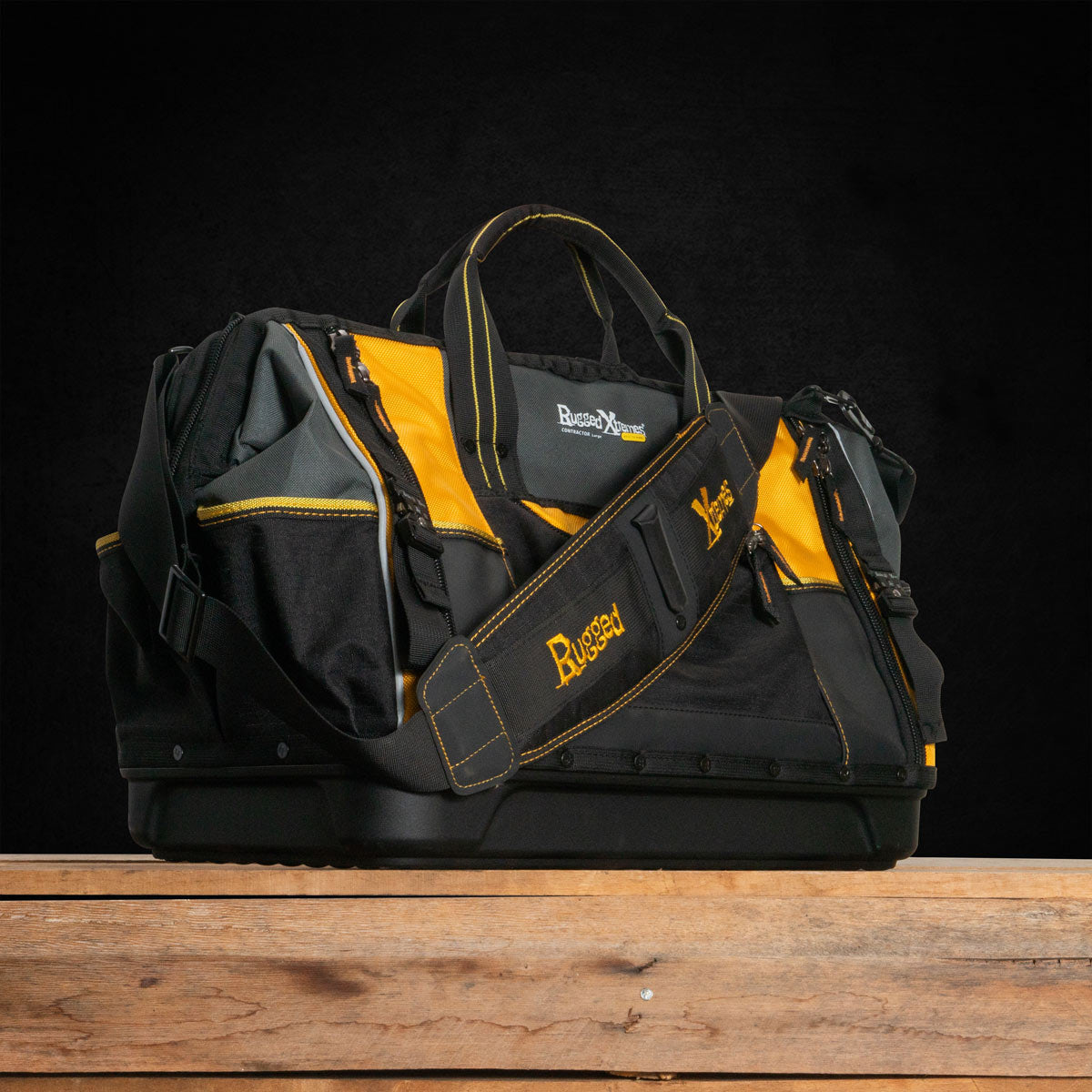 Rugged Xtremes Contractor Wide Mouth Tool Bag | Yellow/Grey