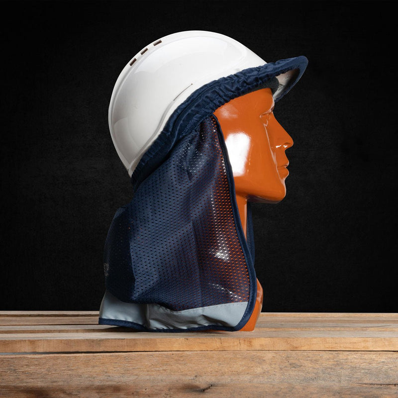 Elastic Hard Hat Flap - Blue
