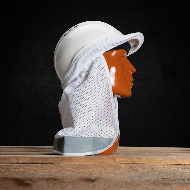 Elastic Hard Hat Flap - White