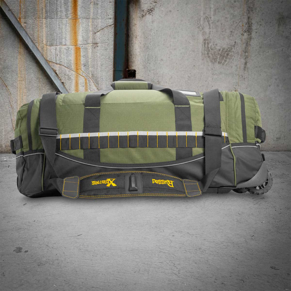 Rugged Xtremes Wheeled Transit Duffle Bag Canvas | Green